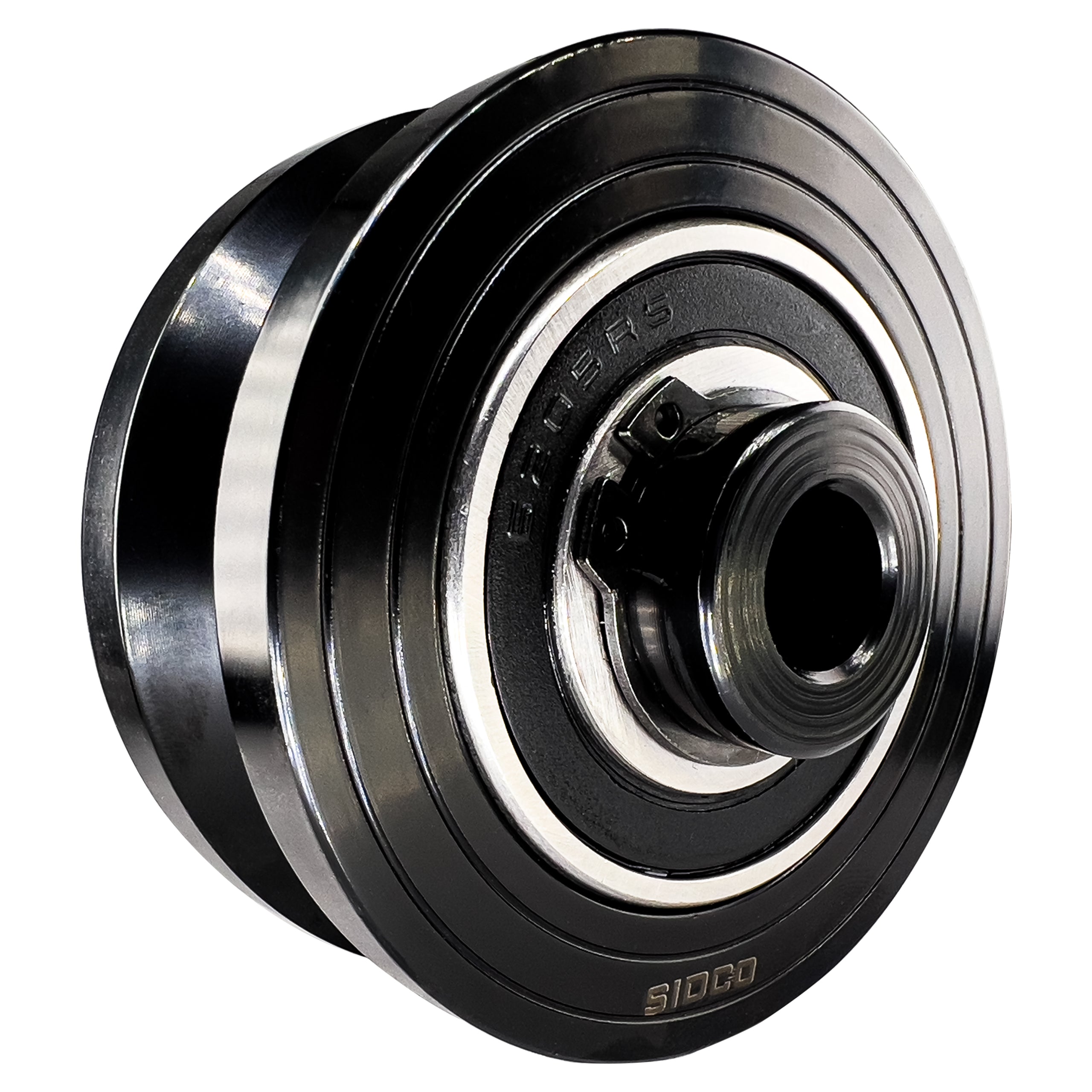 3" Inch Solid Steel V-Groove Sliding Gate Wheel Black (Zinc Plated)