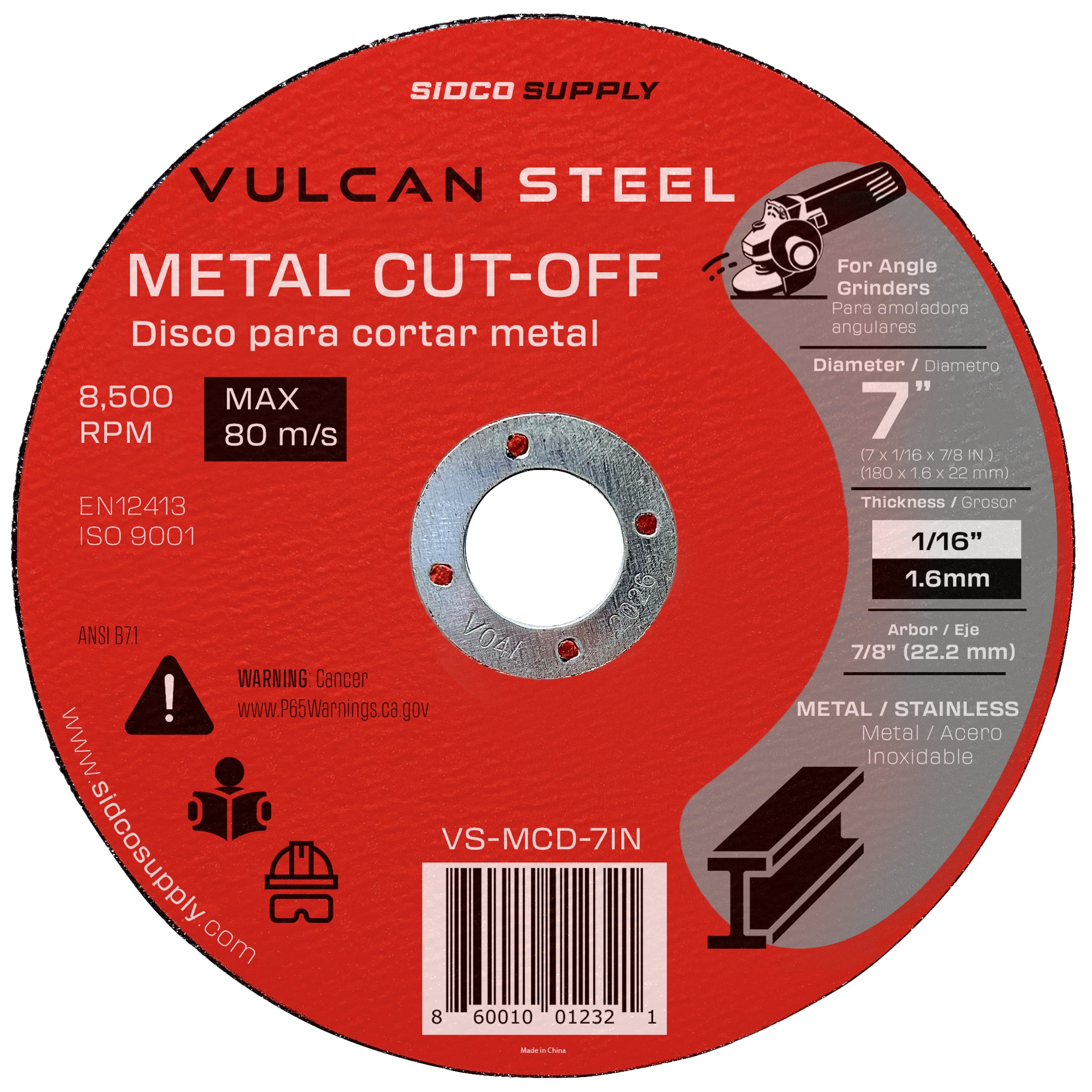 7 Inch Cut Off Wheel Abrasive Wheel Aluminum Oxide Metal Cutting Wheel